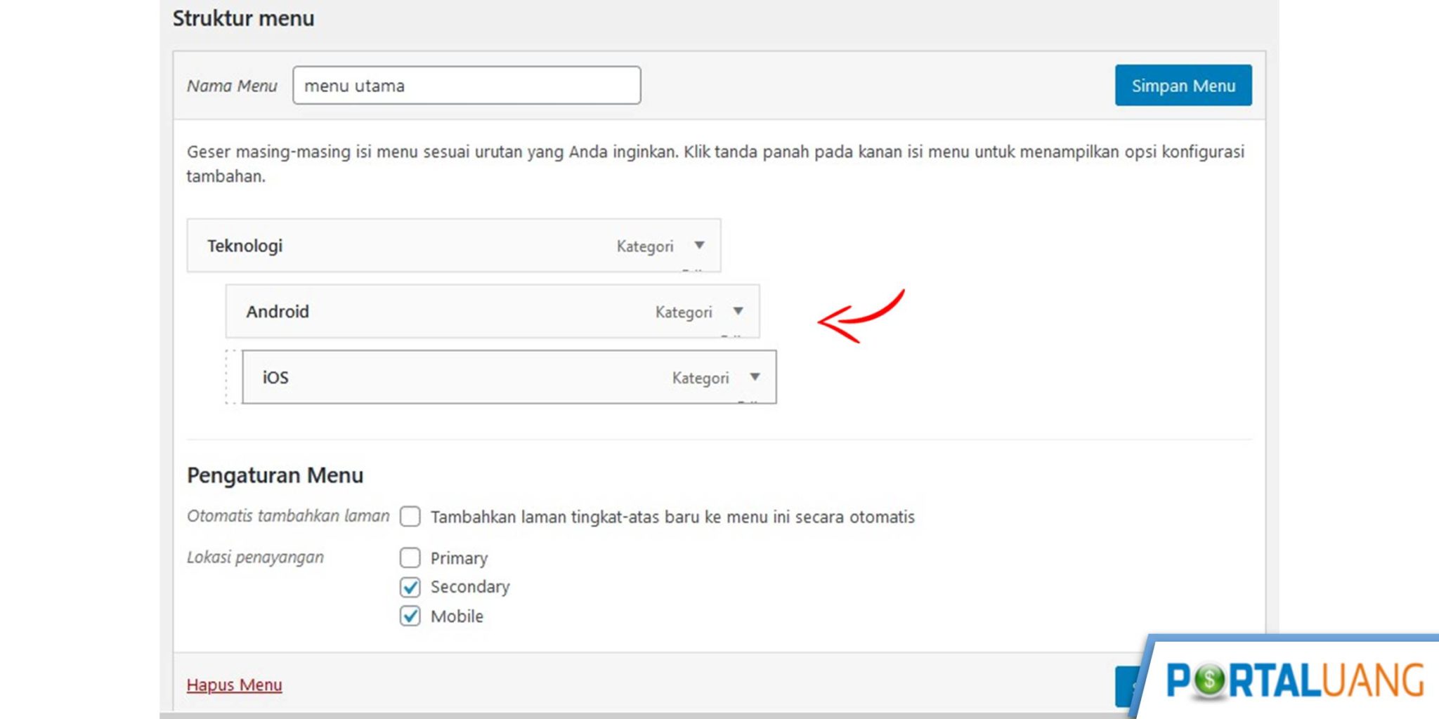 Cara Membuat Sub Menu di Wordpress Terbaru