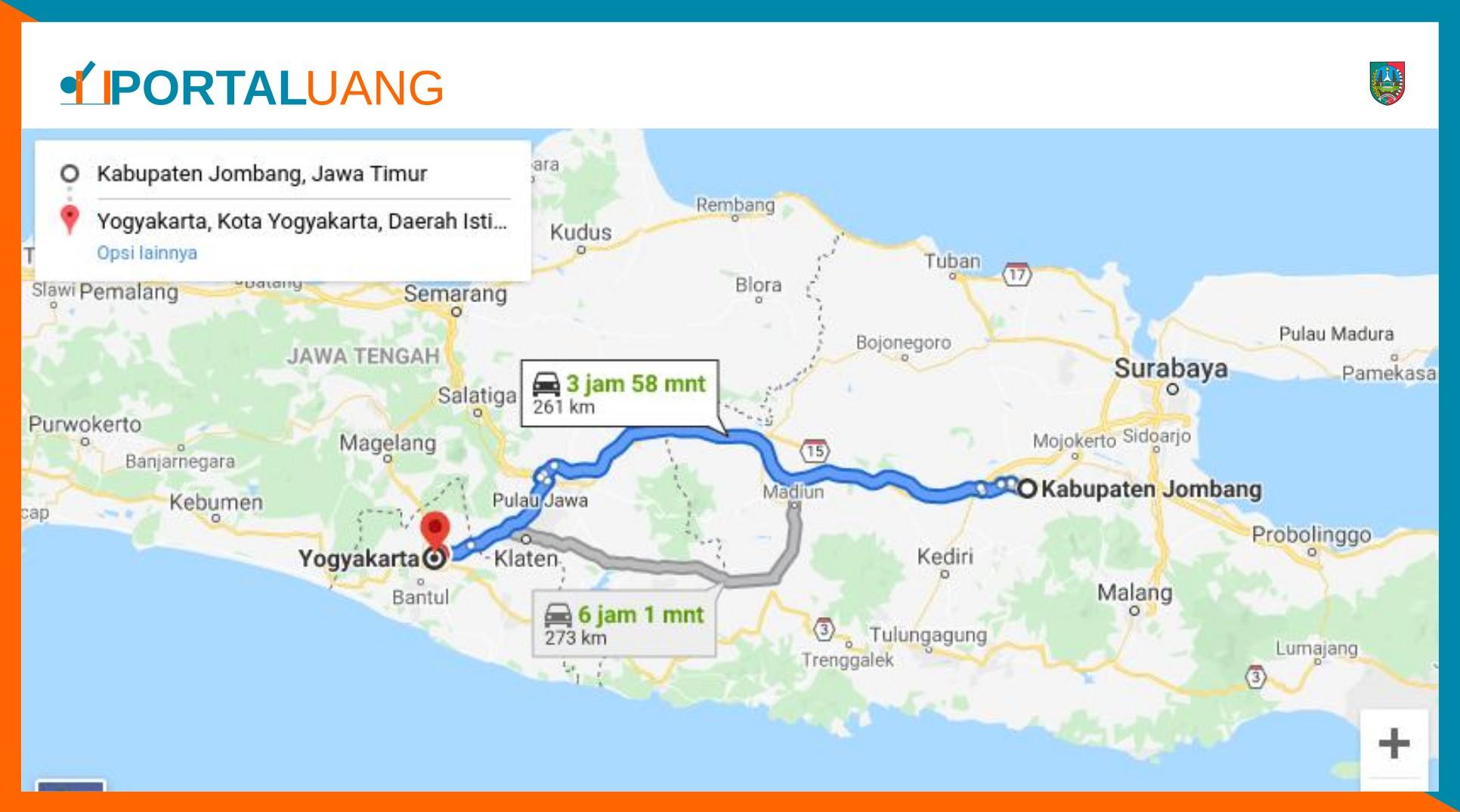 Jombang Yogyakarta Berapa Jam Dan Berapa Kilo km 