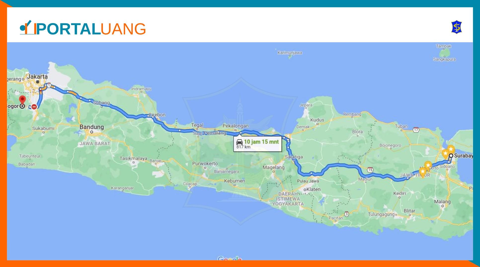 Surabaya Bogor Berapa Jam Dan Berapa Kilo km 