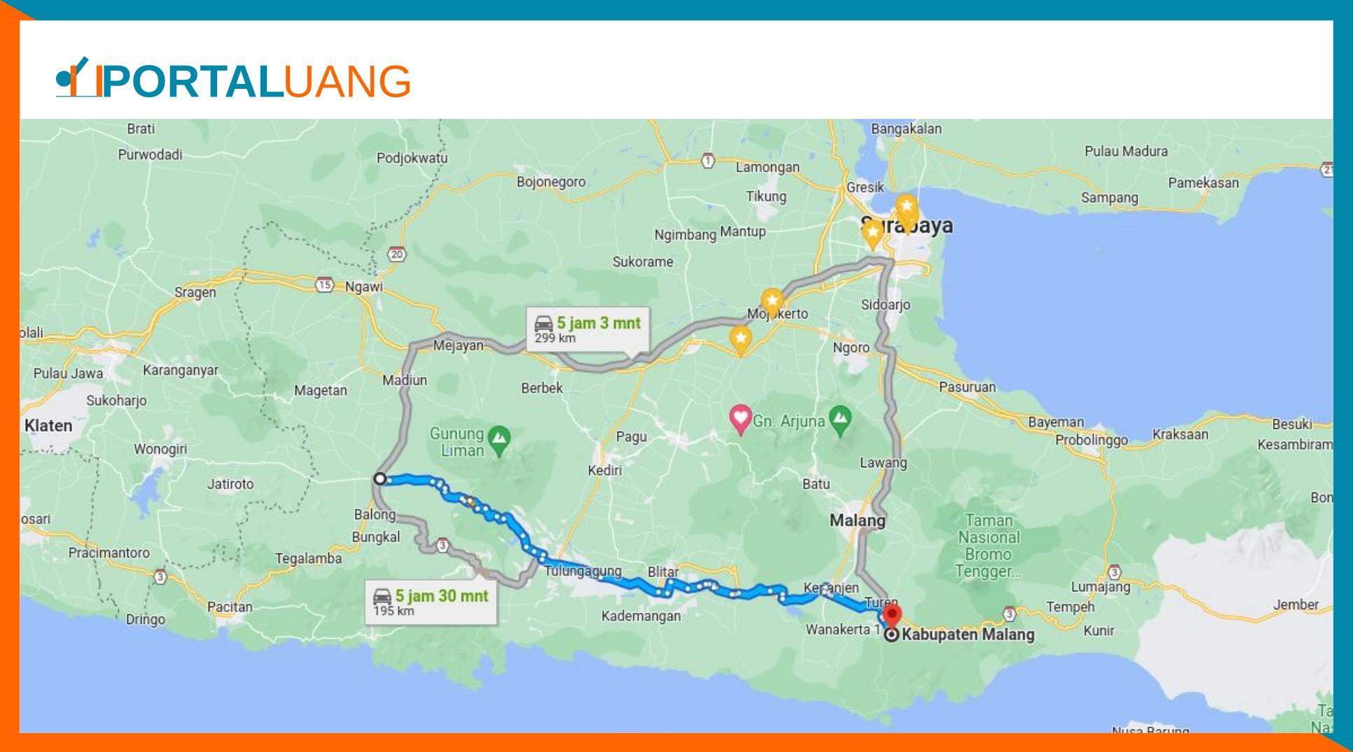 Ponorogo Malang Berapa Jam Dan Berapa Kilo km 