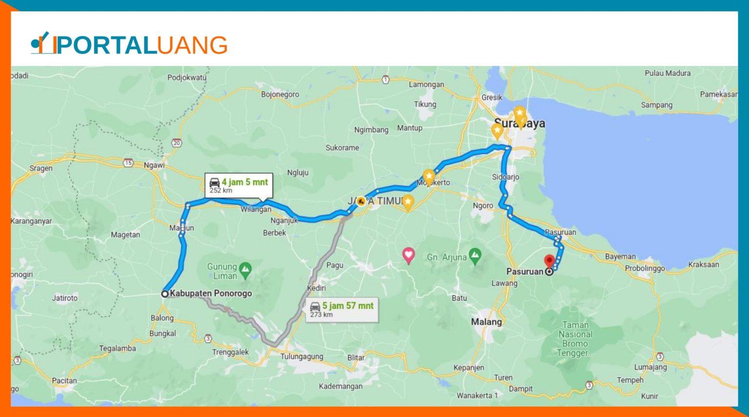 Ponorogo Pasuruan Berapa Jam Dan Berapa Kilo km 